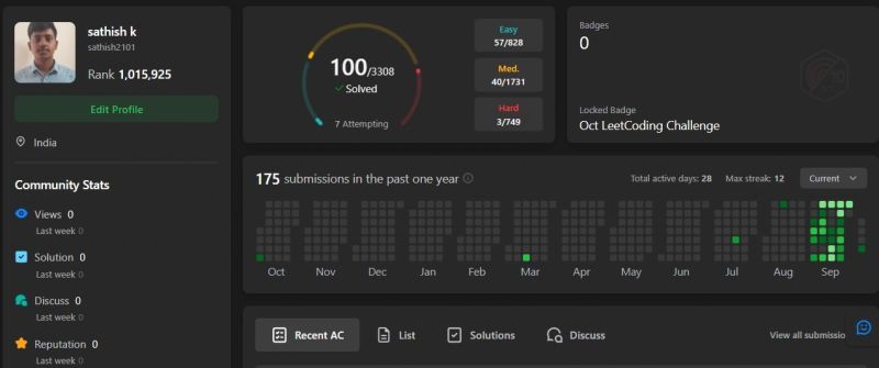 Sathish K on LinkedIn: 🎯 100 DSA Problems Solved on LeetCode! 🎯 I’ve ... Sathish K on LinkedIn: 🎯 100 DSA Problems Solved on LeetCode! 🎯 I’ve ...