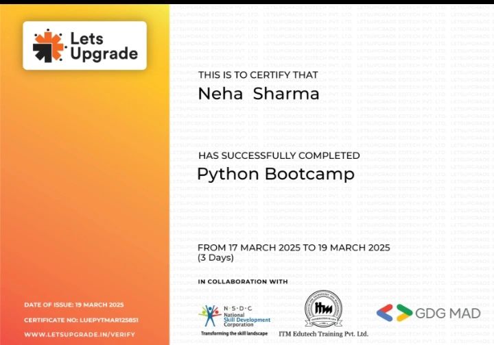 #python #programming #upskilling #letsupgrade | Neha Sharma #python #programming #upskilling #letsupgrade | Neha Sharma
