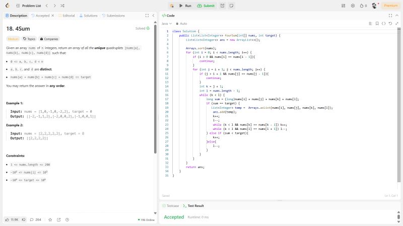 #100daysofcode #100daysofcode #leetcode #day19 #4sum #twopointers # ... #100daysofcode #100daysofcode #leetcode #day19 #4sum #twopointers # ...