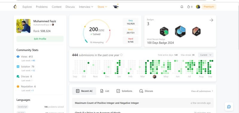 Achieved 200 LeetCode Questions! | Muhammed Fayiz posted on the topic ... Achieved 200 LeetCode Questions! | Muhammed Fayiz posted on the topic ...