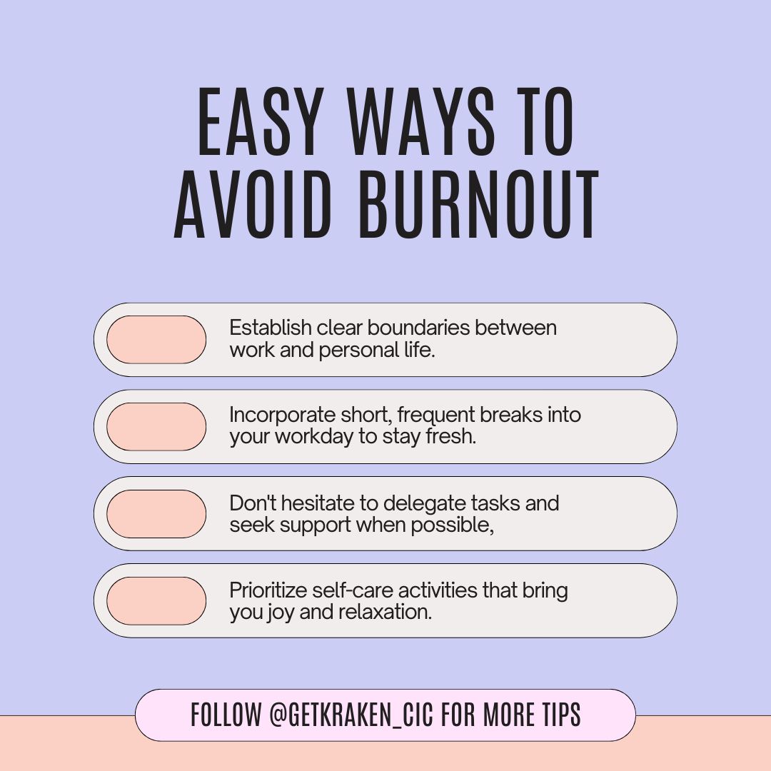 Get Kraken CIC on LinkedIn: 💞 4 Easy ways to avoid burnout; 💖 Establish ... Get Kraken CIC on LinkedIn: 💞 4 Easy ways to avoid burnout; 💖 Establish ...