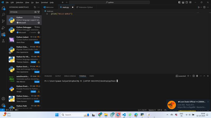 seera pradeep on LinkedIn: Kiran Sagar PythonLife task 1 installing vs ... seera pradeep on LinkedIn: Kiran Sagar PythonLife task 1 installing vs ...