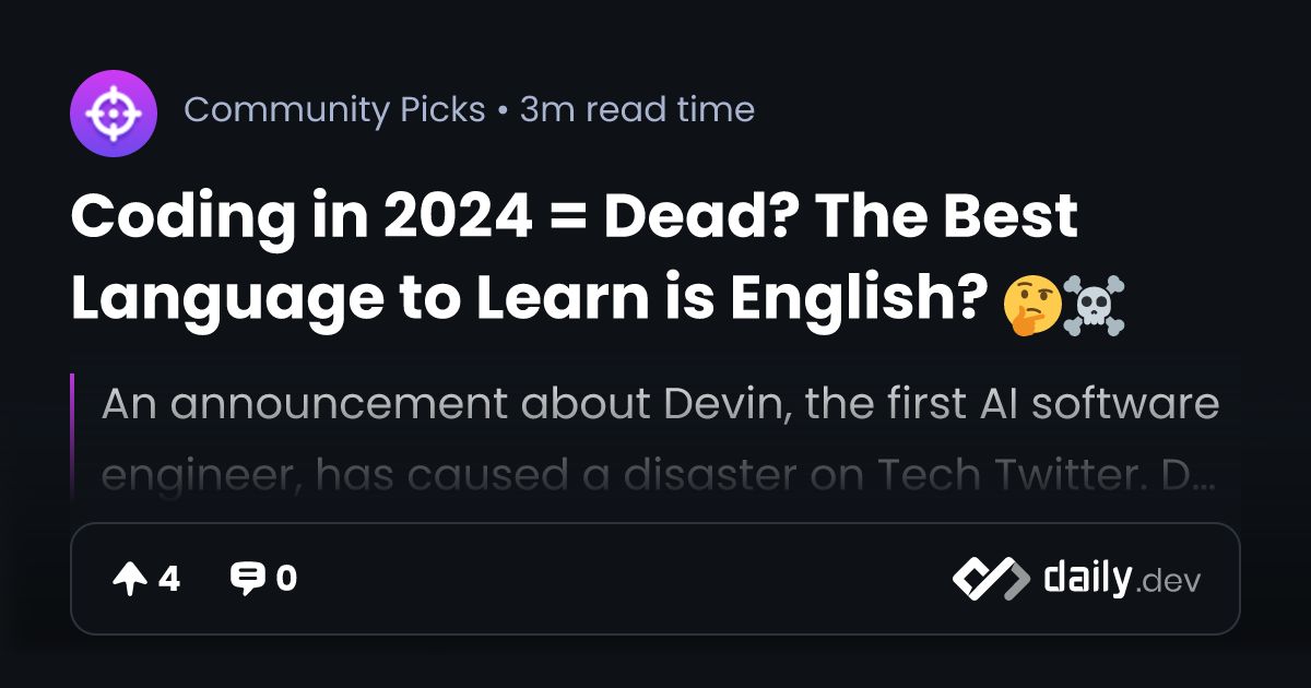 Satwik Singh on LinkedIn: 🌟 Is Coding Still Worth Learning in 2024? 🌟 ... Satwik Singh on LinkedIn: 🌟 Is Coding Still Worth Learning in 2024? 🌟 ...