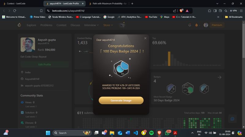 Aayush Gupta on LinkedIn: #100daysofcode Aayush Gupta on LinkedIn: #100daysofcode