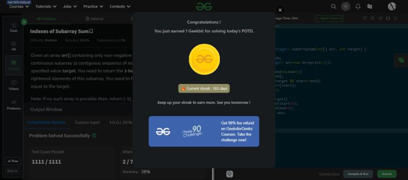 #gfg160 #geekstreak2024 #problemsolving #slidingwindow #algorithmdesign ... #gfg160 #geekstreak2024 #problemsolving #slidingwindow #algorithmdesign ...