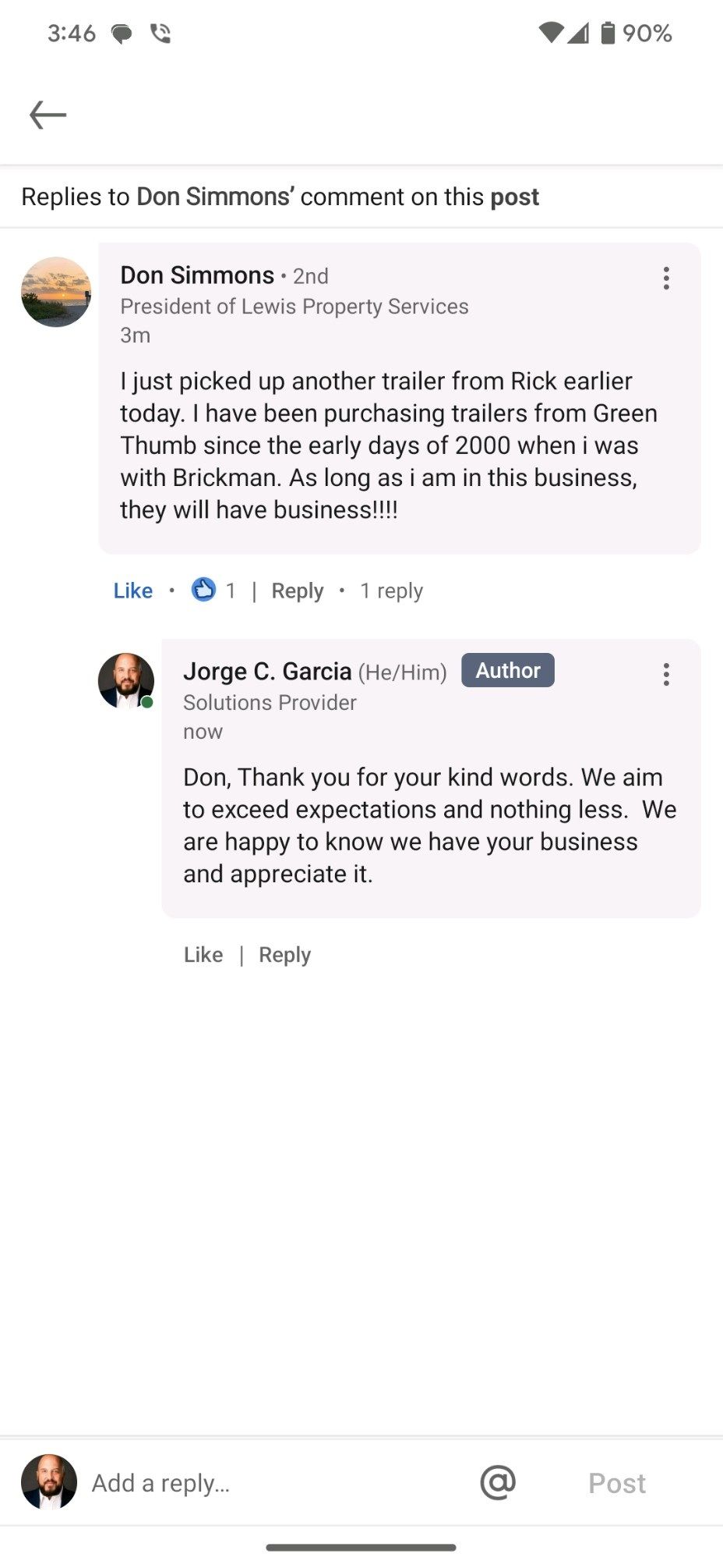 Jorge C. Garcia on LinkedIn: I had to post this. Don Simmons replied ... Jorge C. Garcia on LinkedIn: I had to post this. Don Simmons replied ...