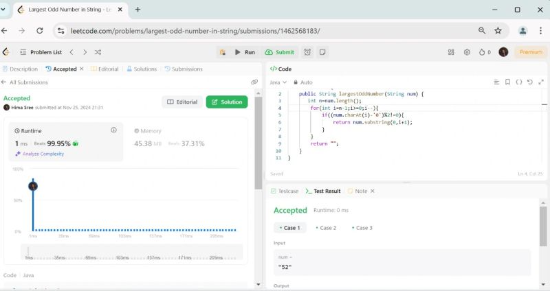 P Hima Sree Reddy on LinkedIn: Leetcode Challenge :1903. Largest Odd ... P Hima Sree Reddy on LinkedIn: Leetcode Challenge :1903. Largest Odd ...