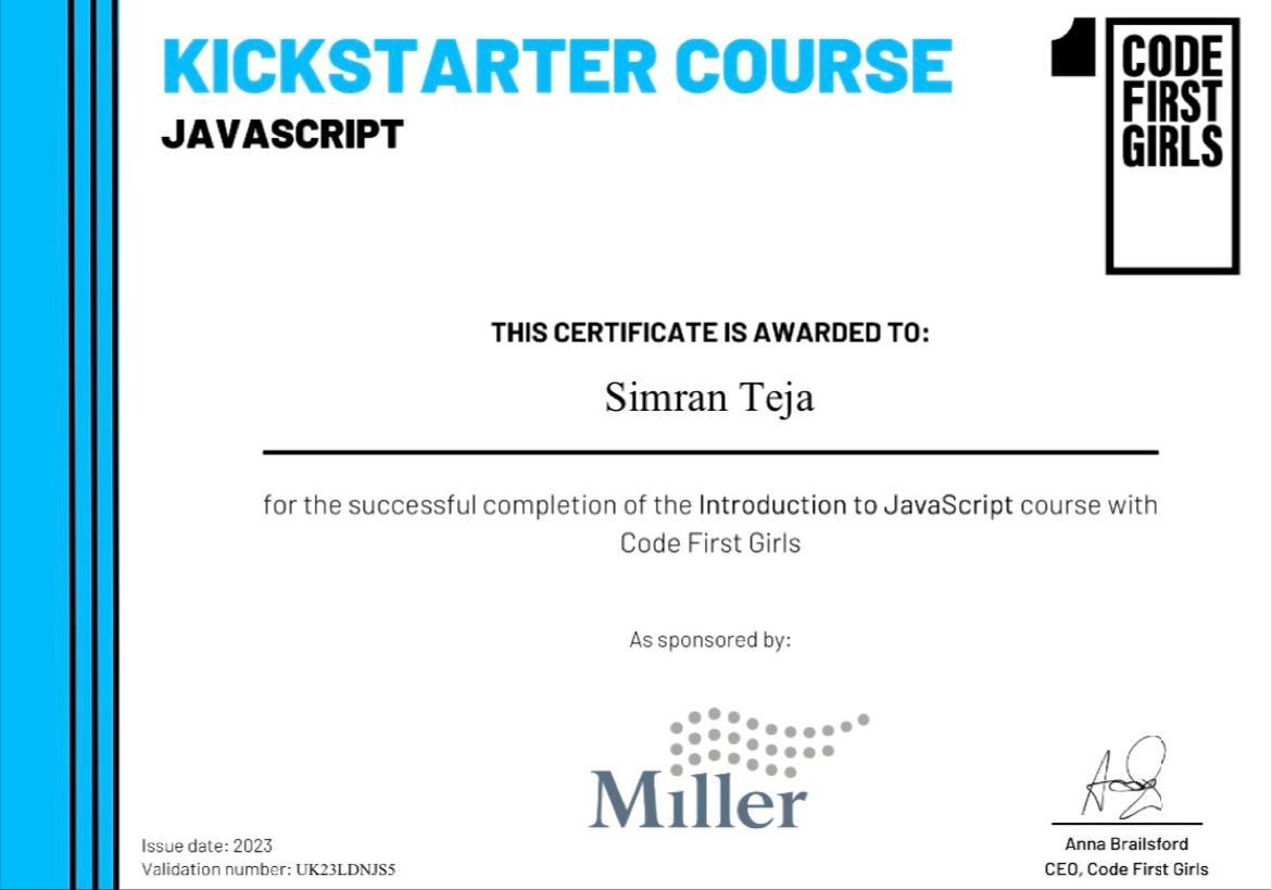 Simran Teja on LinkedIn: #codefirstgirls #javascript #webdevelopment # ... Simran Teja on LinkedIn: #codefirstgirls #javascript #webdevelopment # ...