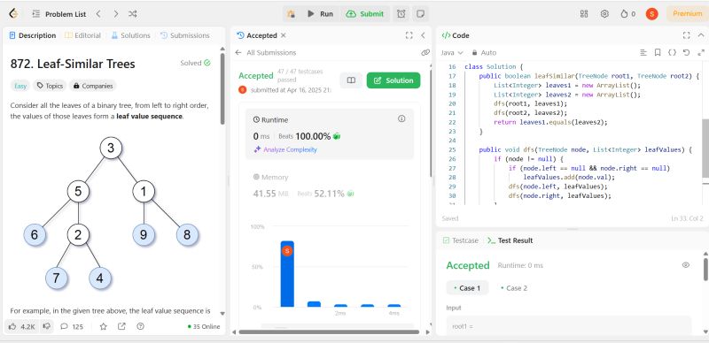 #dsa #java #treetraversal #leetcode #leafsimilartrees #depthfirstsearch ... #dsa #java #treetraversal #leetcode #leafsimilartrees #depthfirstsearch ...