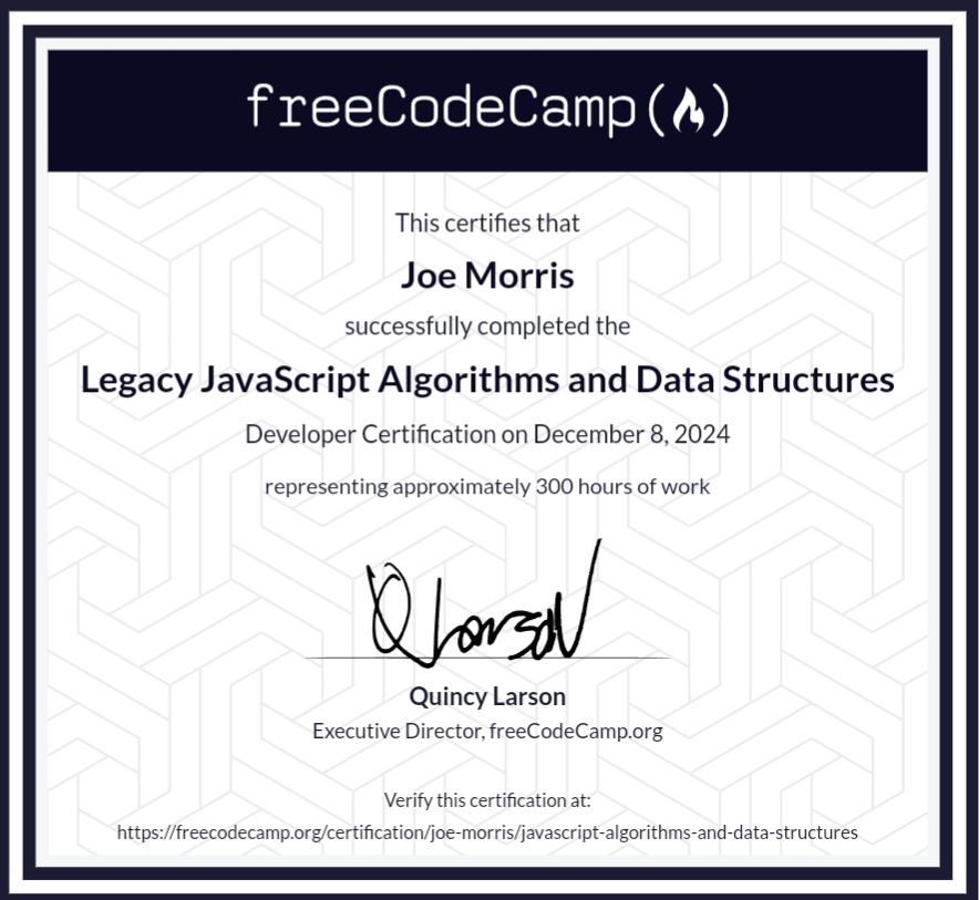 Joe Morris on LinkedIn: #javascript #computerprogramming #selflearning Joe Morris on LinkedIn: #javascript #computerprogramming #selflearning