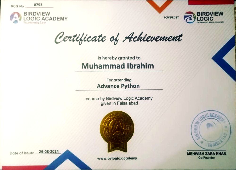 Muhammad Ibrahim on LinkedIn: #python #certification #advancepython # ... Muhammad Ibrahim on LinkedIn: #python #certification #advancepython # ...
