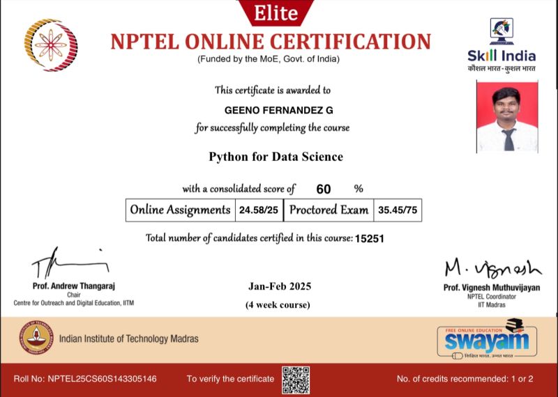 #nptel #pythonfordatascience #datascience #python #certification # ... #nptel #pythonfordatascience #datascience #python #certification # ...