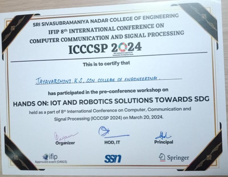 #iot #robotics #sdgs #ssncollegeofengineering | JAYAVARSHINI K.S. #iot #robotics #sdgs #ssncollegeofengineering | JAYAVARSHINI K.S.