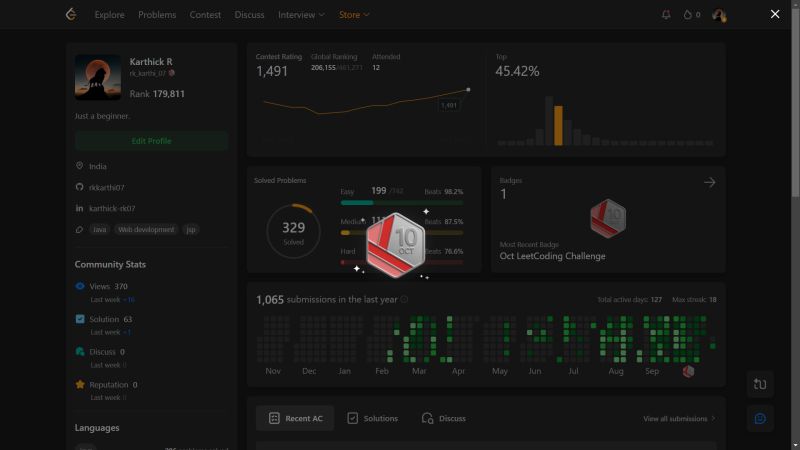 Karthick R on LinkedIn: #consistency #leetcodestreak #leetcodechallenge ... Karthick R on LinkedIn: #consistency #leetcodestreak #leetcodechallenge ...