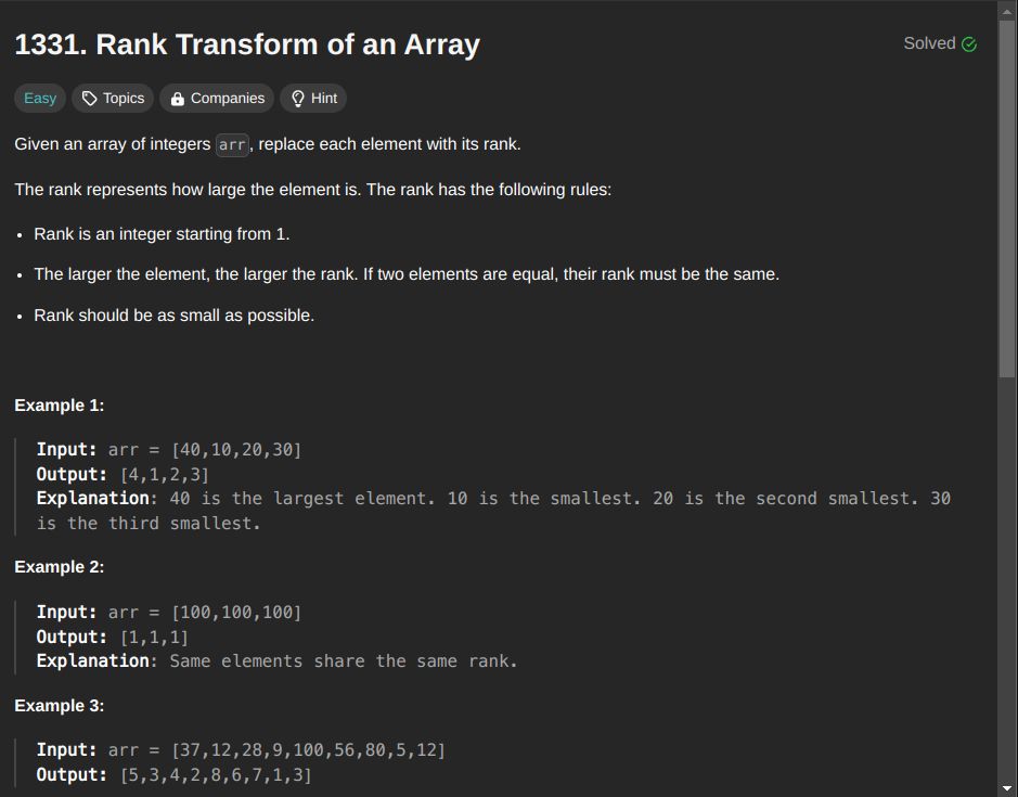 Vikas Gulia on LinkedIn: #day99 #leetcode #ranktransform # ... Vikas Gulia on LinkedIn: #day99 #leetcode #ranktransform # ...