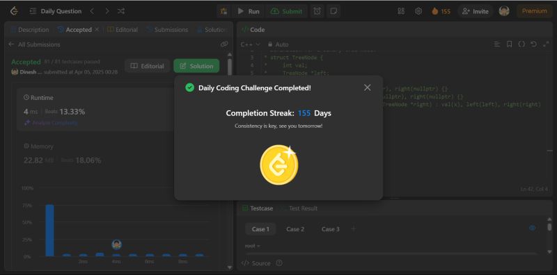 #leetcode #problemsolving #dsa #binarytree #treetraversal… | Dinesh ... #leetcode #problemsolving #dsa #binarytree #treetraversal… | Dinesh ...