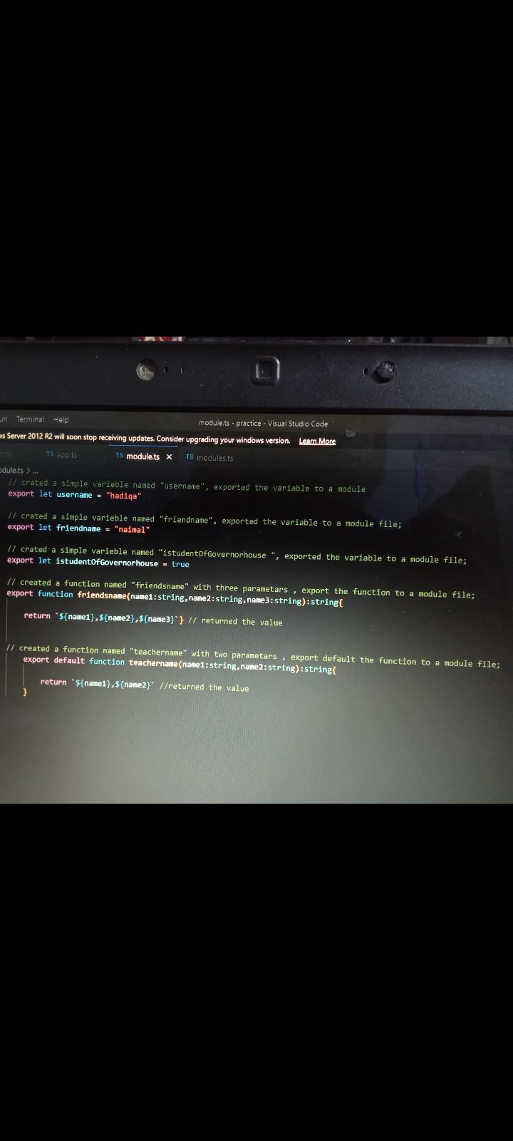 Hello everyone I've just mastered exporting and importing variables and ... Hello everyone I've just mastered exporting and importing variables and ...