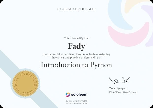 Fady Mahros on LinkedIn: #python #programming #learning #sololearn # ... Fady Mahros on LinkedIn: #python #programming #learning #sololearn # ...