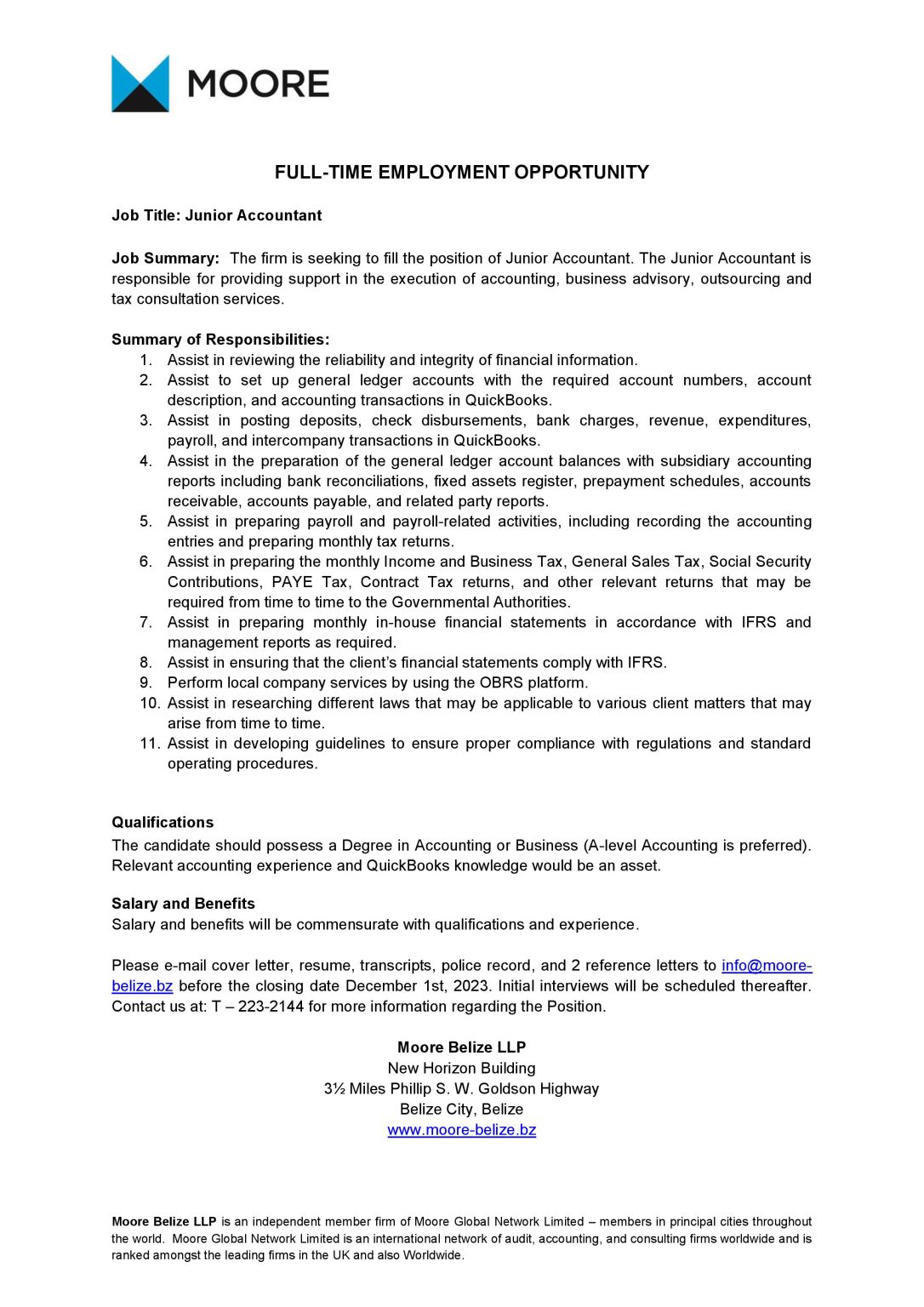 Moore Belize LLP on LinkedIn: 🌟We are actively seeking talented ... Moore Belize LLP on LinkedIn: 🌟We are actively seeking talented ...