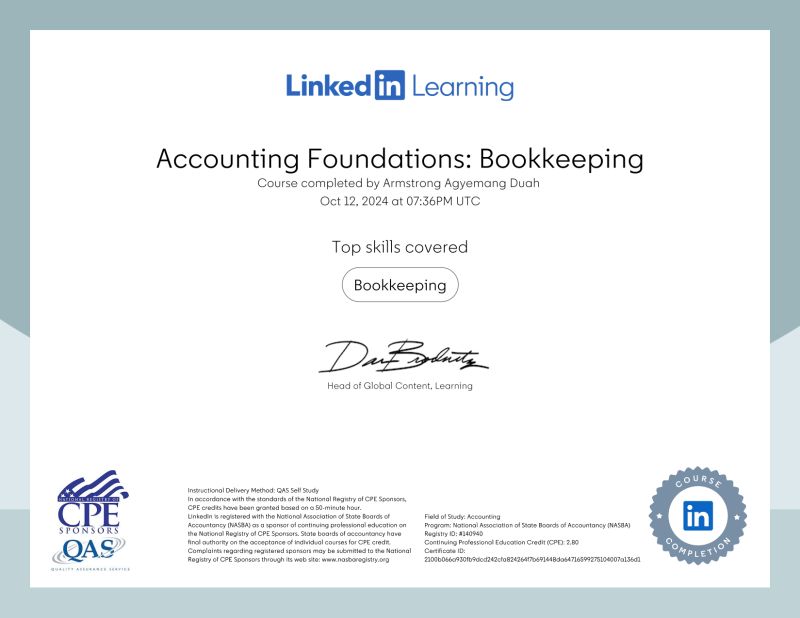Armstrong Agyemang Duah on LinkedIn: Certificate of Completion Armstrong Agyemang Duah on LinkedIn: Certificate of Completion