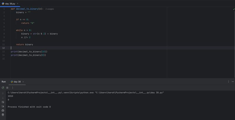 Harsha Bacham on LinkedIn: #python #codingjourney #binaryconversion # ... Harsha Bacham on LinkedIn: #python #codingjourney #binaryconversion # ...
