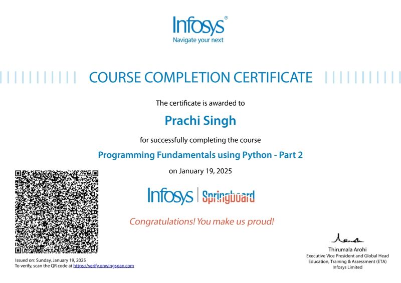 #python #programming #infosysspringboard | Prachi Singh #python #programming #infosysspringboard | Prachi Singh