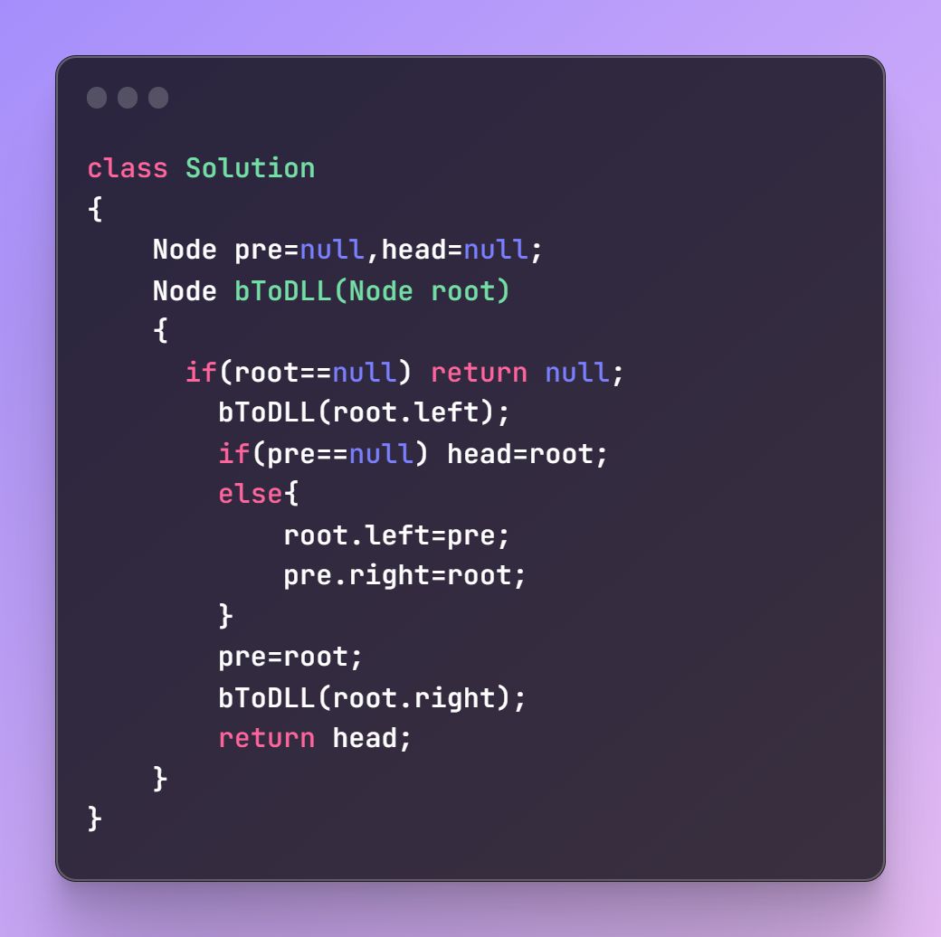 Day 55 of #100daysofcode challenge: Convert binary tree to DLL | Piyush ... Day 55 of #100daysofcode challenge: Convert binary tree to DLL | Piyush ...