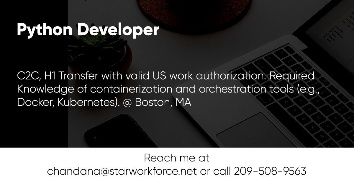 StarTekk on LinkedIn: Python Developer StarTekk on LinkedIn: Python Developer