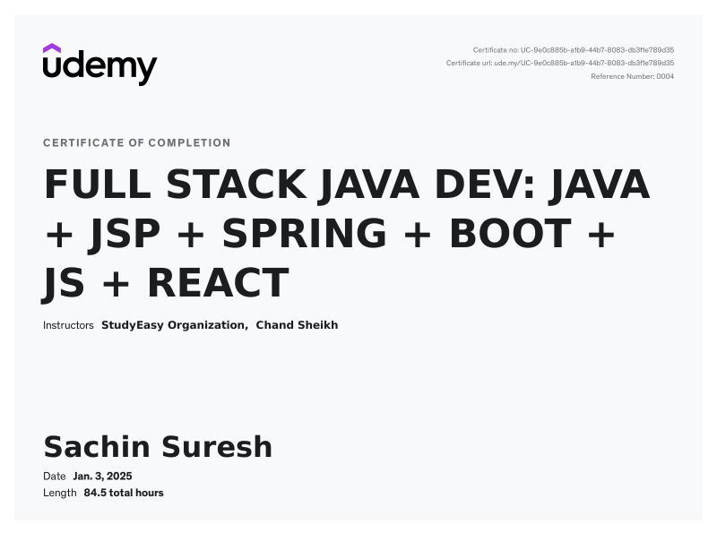 Sachin Suresh on LinkedIn: #java #springboot #react # ... Sachin Suresh on LinkedIn: #java #springboot #react # ...