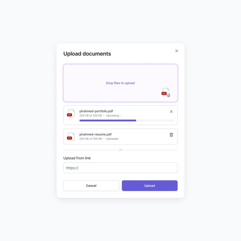 Pir Ahmed on LinkedIn: File upload modal using Desnify Elements Pir Ahmed on LinkedIn: File upload modal using Desnify Elements