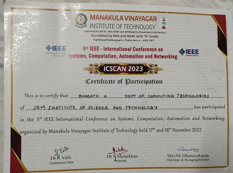 Bharath Addepalli on LinkedIn: #ieee #conference #icscan # ... Bharath Addepalli on LinkedIn: #ieee #conference #icscan # ...