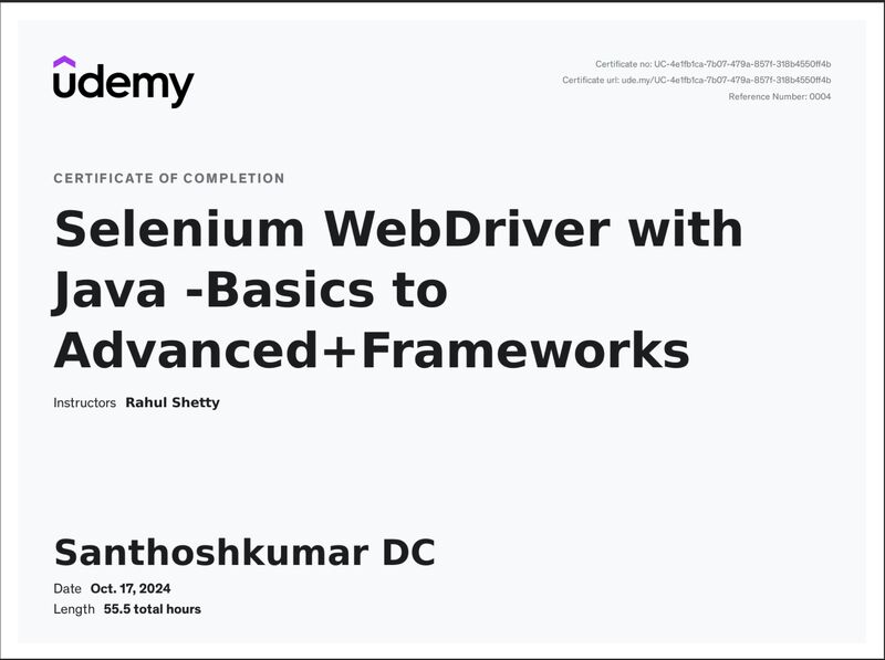 Santhosh kumar DC on LinkedIn: #selenium #java Santhosh kumar DC on LinkedIn: #selenium #java