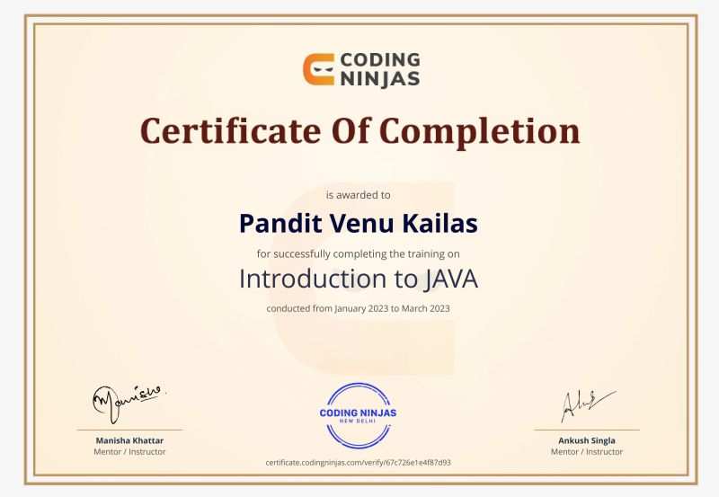Venu Pandit on LinkedIn: #codingninja #java Venu Pandit on LinkedIn: #codingninja #java