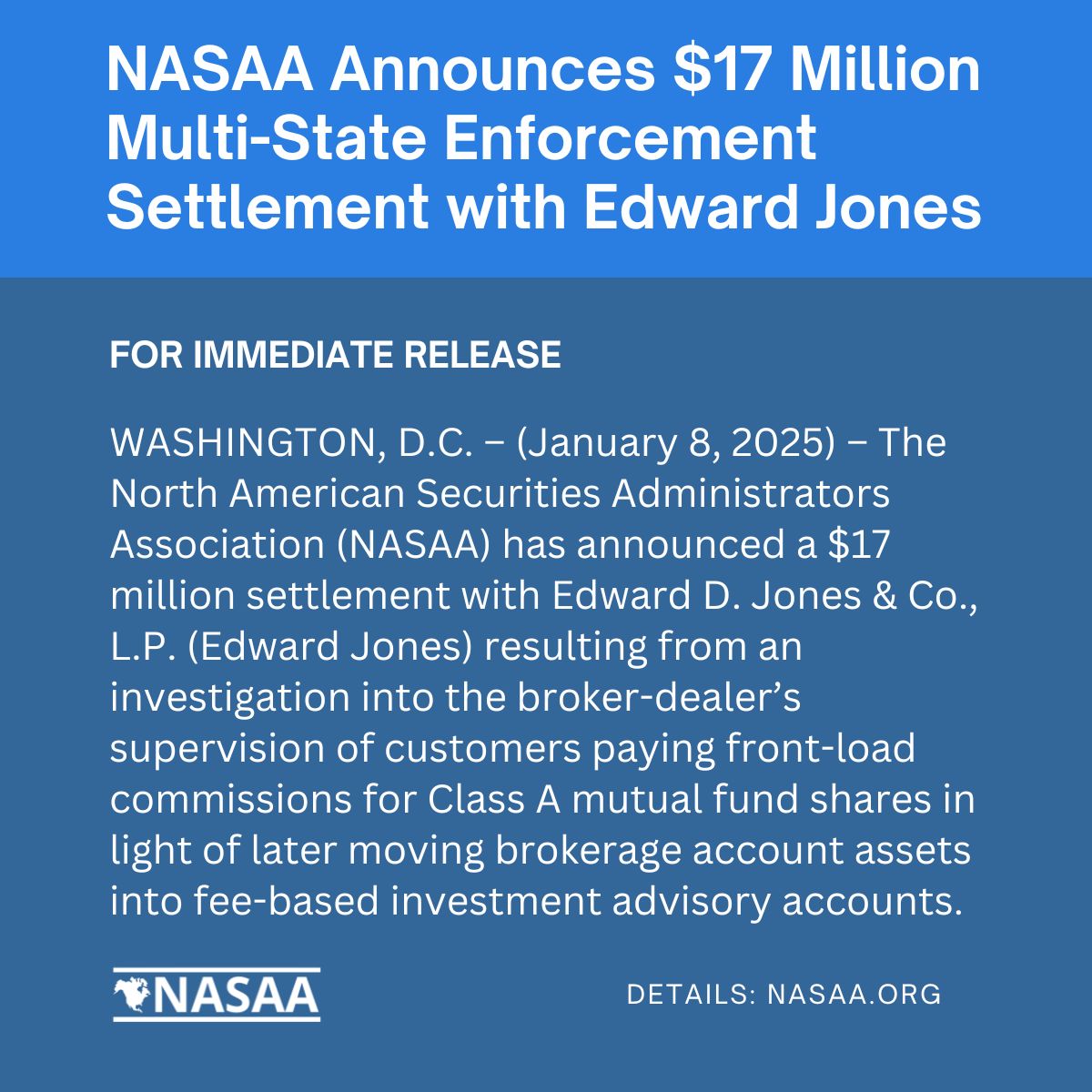 NASAA on LinkedIn: NASAA has announced a $17 million settlement with ... NASAA on LinkedIn: NASAA has announced a $17 million settlement with ...
