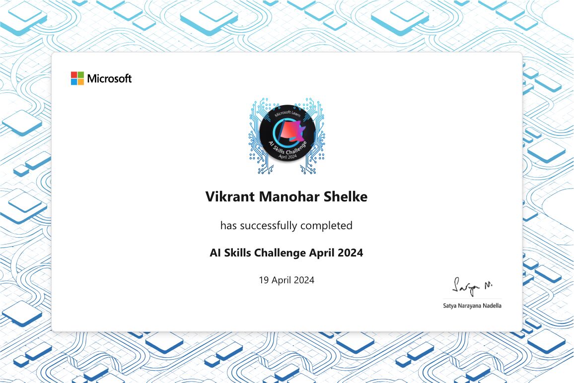 Vikrant Manohar Shelke on LinkedIn: #microsoftaiskills #microsoftfabric ... Vikrant Manohar Shelke on LinkedIn: #microsoftaiskills #microsoftfabric ...