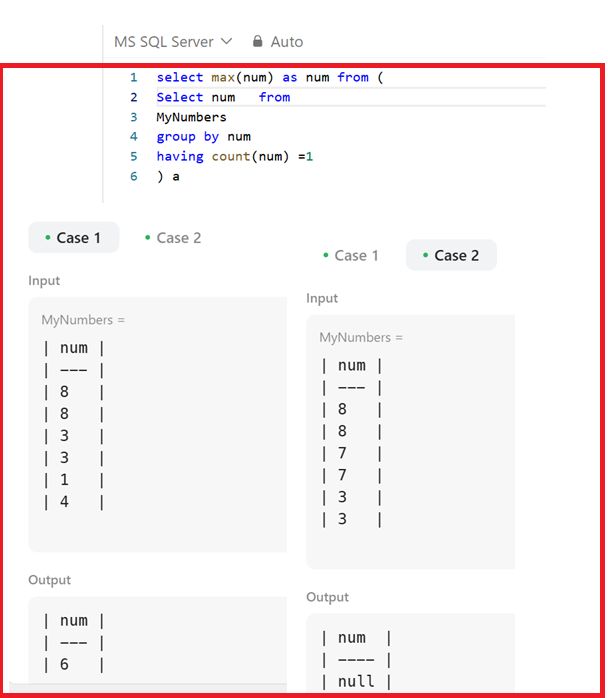 SQL : Biggest Single Number Leetcode : https://lnkd.in/e_UUkvH4 ... SQL : Biggest Single Number Leetcode : https://lnkd.in/e_UUkvH4 ...