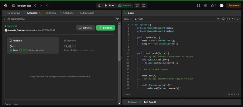 How to implement Stack using Queues on Day38 | Anirudh Gautam posted on ... How to implement Stack using Queues on Day38 | Anirudh Gautam posted on ...