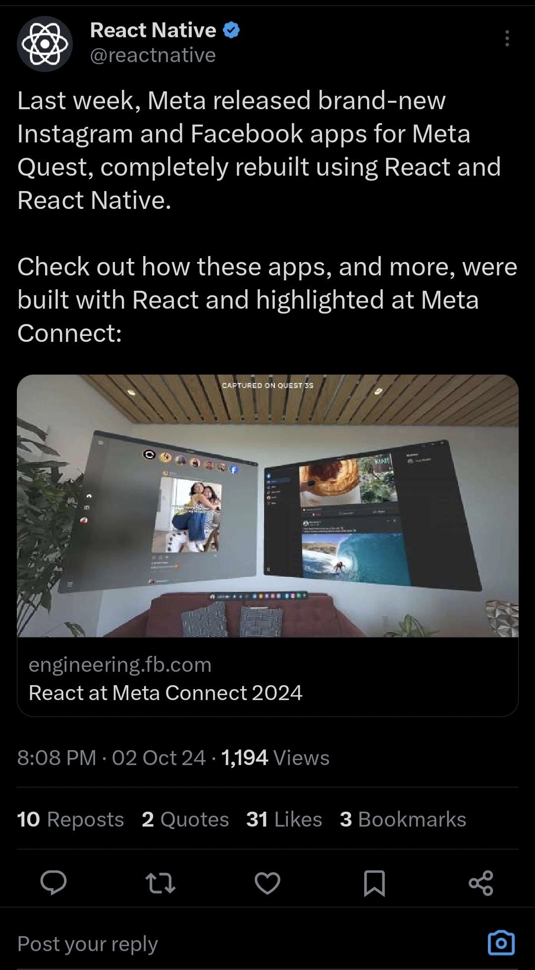 Mulualem Eshetu on LinkedIn: #react #reactnative #metaquest #meta # ... Mulualem Eshetu on LinkedIn: #react #reactnative #metaquest #meta # ...