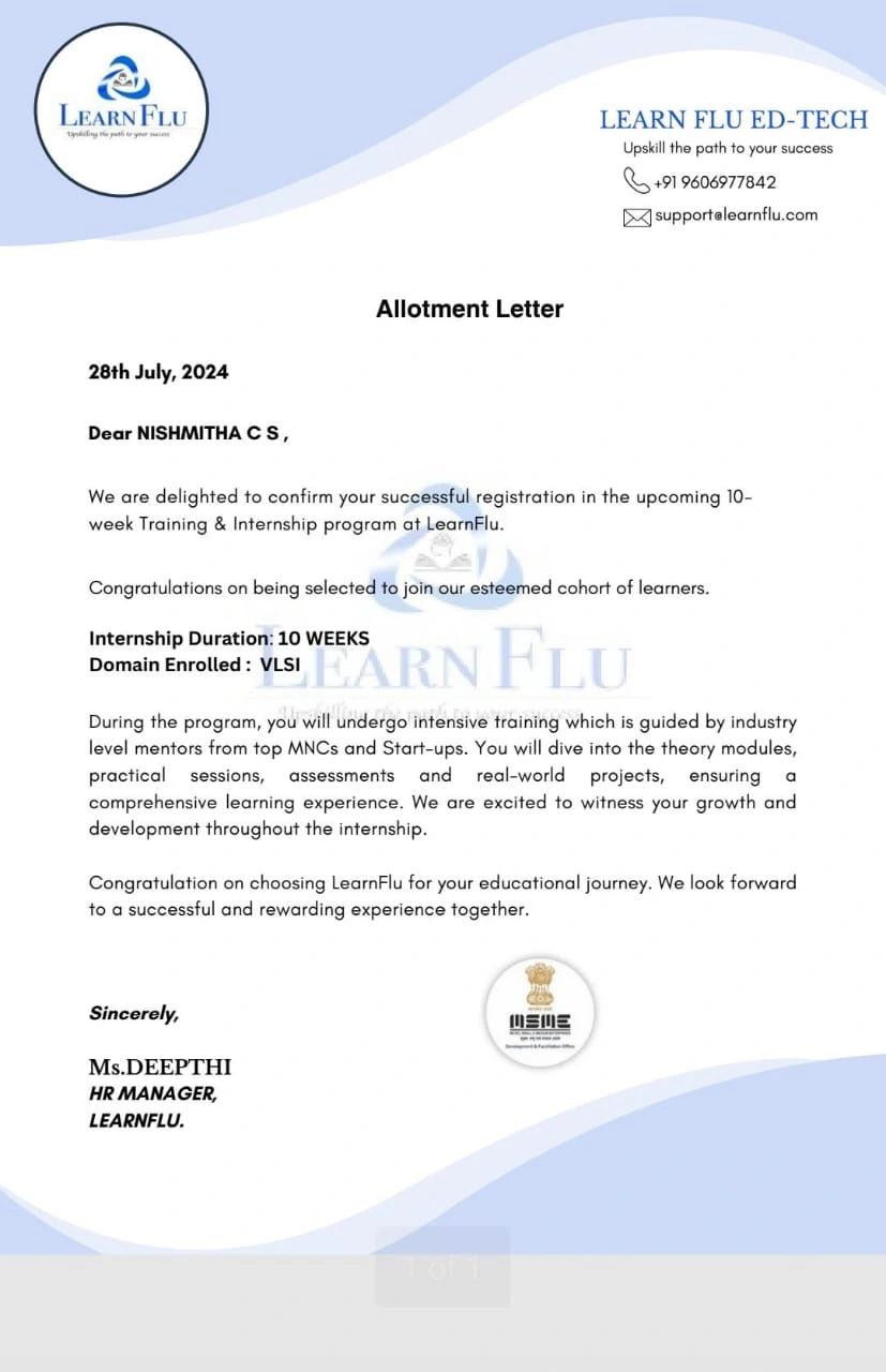 Nishmitha Gowda on LinkedIn: #vlsi #internship #grateful # ... Nishmitha Gowda on LinkedIn: #vlsi #internship #grateful # ...