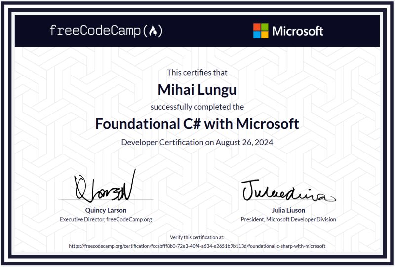 Mihai Lungu on LinkedIn: Today, I successfully completed the ... Mihai Lungu on LinkedIn: Today, I successfully completed the ...