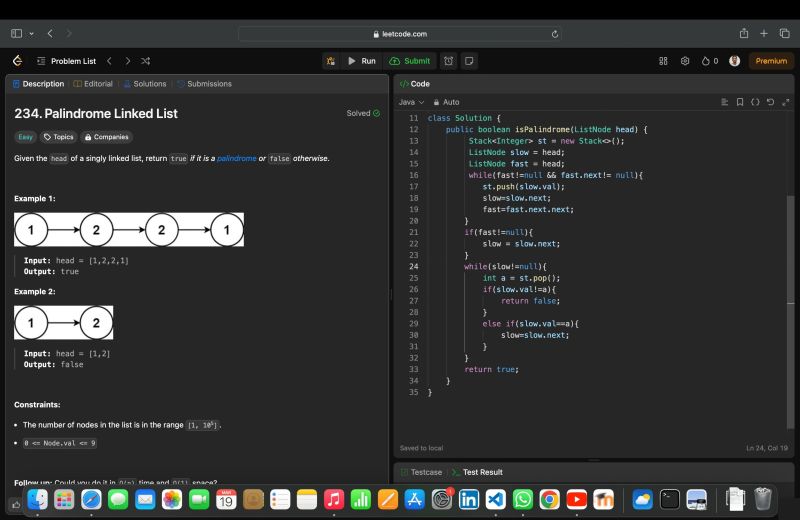 Harsh Srivastav on LinkedIn: 📚 Just solved the Palindrome Linked List ... Harsh Srivastav on LinkedIn: 📚 Just solved the Palindrome Linked List ...