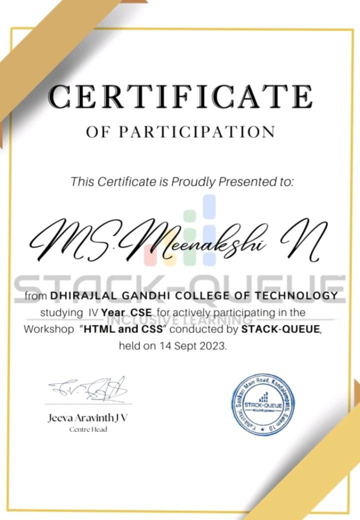 Meenakshi N on LinkedIn: #html #css #webdevelopment #stackqueueworkshop ... Meenakshi N on LinkedIn: #html #css #webdevelopment #stackqueueworkshop ...
