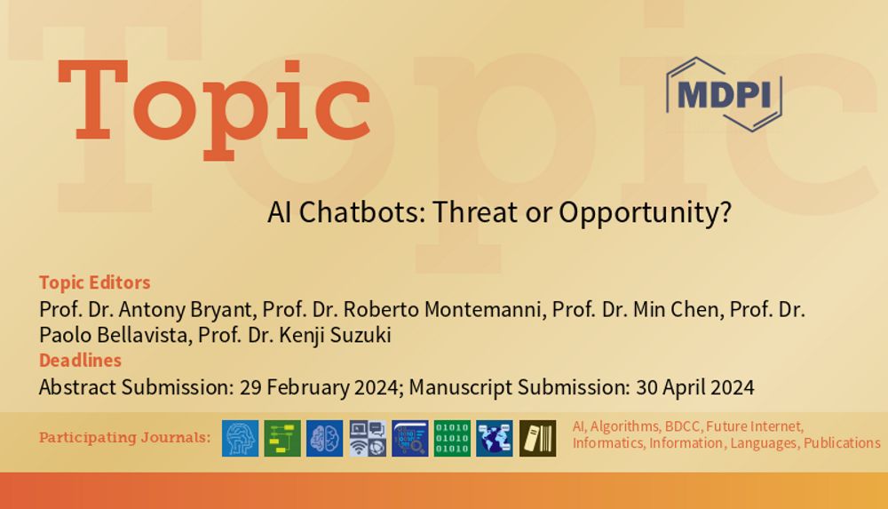 Algorithms MDPI on LinkedIn: #callforpapers #topics #chatgpt #nlp # ... Algorithms MDPI on LinkedIn: #callforpapers #topics #chatgpt #nlp # ...