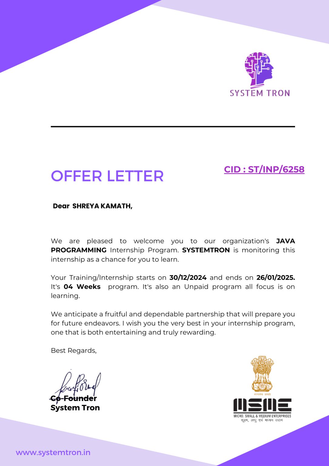 Shreya Kamath on LinkedIn: #systemtron Shreya Kamath on LinkedIn: #systemtron