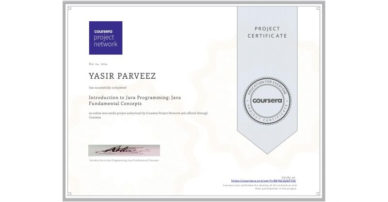 Yasir Parveez on LinkedIn: #java #programming #coursera # ... Yasir Parveez on LinkedIn: #java #programming #coursera # ...