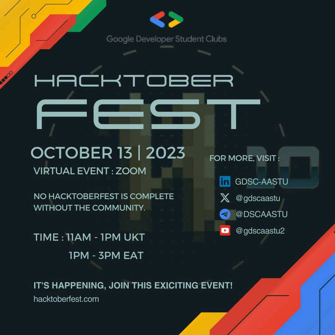 GDSC AASTU on LinkedIn: #hacktoberfest #opensource #gdsc #gdscaastu # ... GDSC AASTU on LinkedIn: #hacktoberfest #opensource #gdsc #gdscaastu # ...