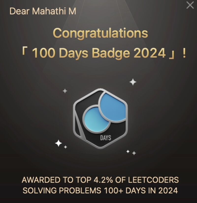 Mahathi Muthu on LinkedIn: #leetcode #100dayschallenge #problemsolving ... Mahathi Muthu on LinkedIn: #leetcode #100dayschallenge #problemsolving ...