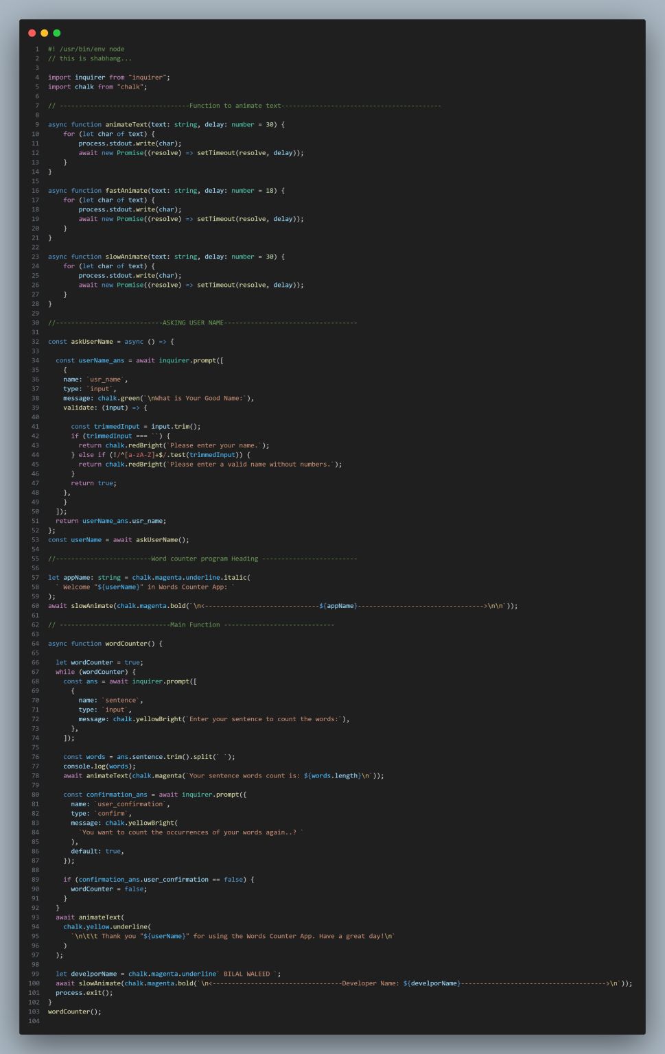 #nodejs #typescript #developer #project #coding #wordscounter… | Bilal ... #nodejs #typescript #developer #project #coding #wordscounter… | Bilal ...