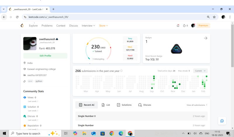 Swetha Suresh on LinkedIn: #leetcode #codingjourney #programming # ... Swetha Suresh on LinkedIn: #leetcode #codingjourney #programming # ...