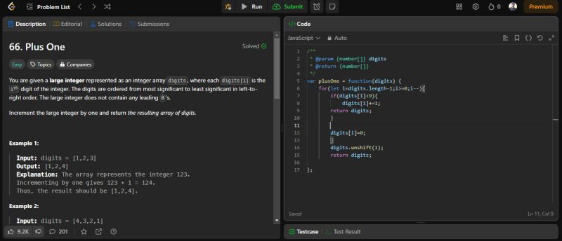 Resolved 'Plus One' problem on LeetCode | shubham Kumar posted on the ... Resolved 'Plus One' problem on LeetCode | shubham Kumar posted on the ...